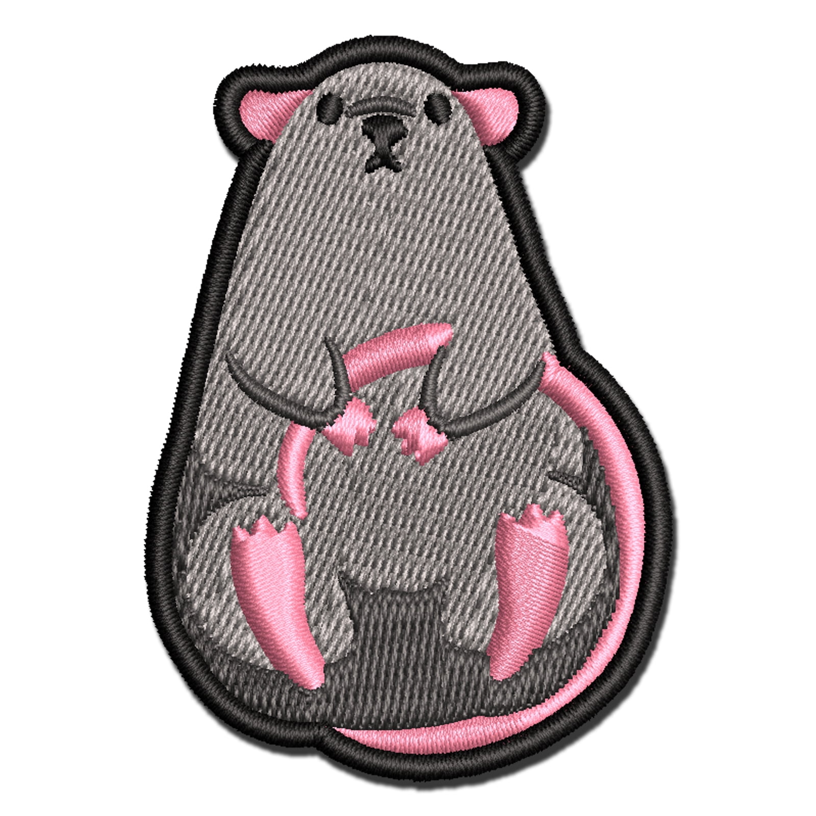 Pocket Rat Sitting Rodent Applique Multi-Color Embroidered Hook & Loop ...