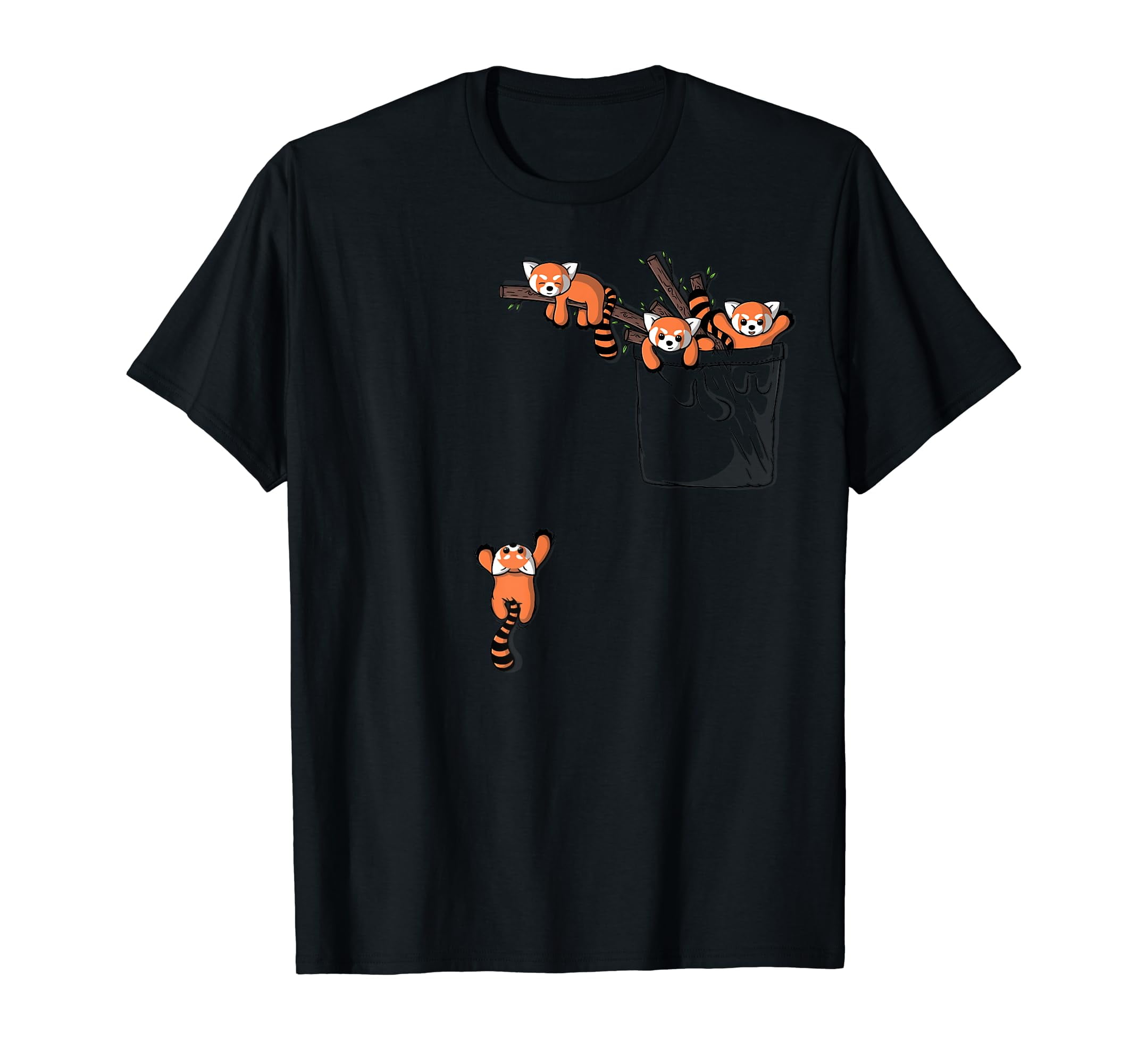 Pocket Series Cute Red Panda Bear Playing T-Shirt - Walmart.com