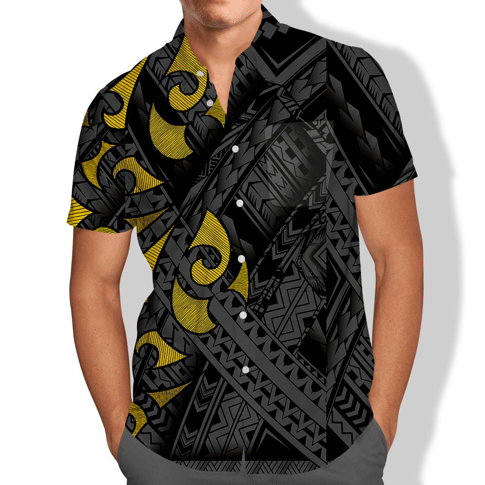 Pocket Shirt Leisure Island Dress Polynesian Samoan Puletasi Viking ...