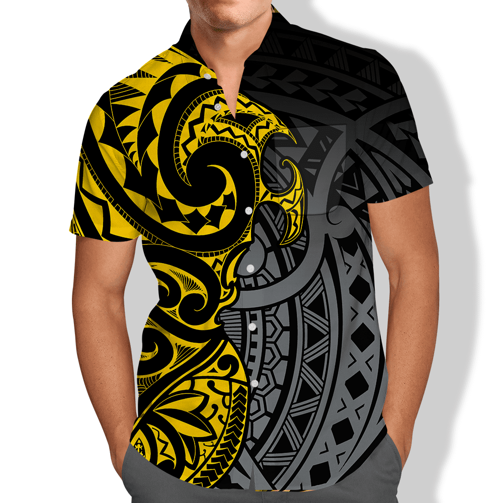 Pocket Shirt Leisure Island Dress Polynesian Samoan Puletasi Viking ...