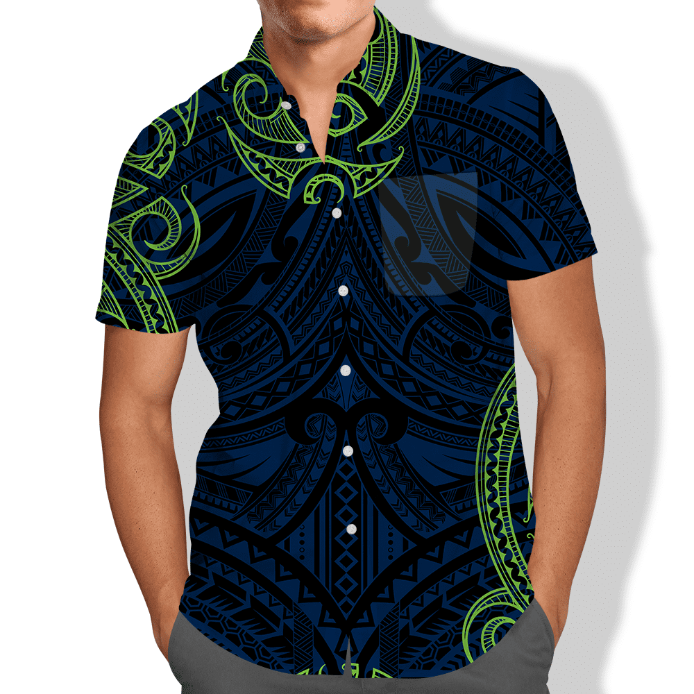 Pocket Shirt Leisure Island Dress Polynesian Samoan Puletasi Viking ...