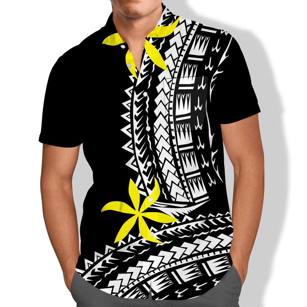 Pocket Shirt Leisure Island Dress Polynesian Samoan Puletasi Viking ...