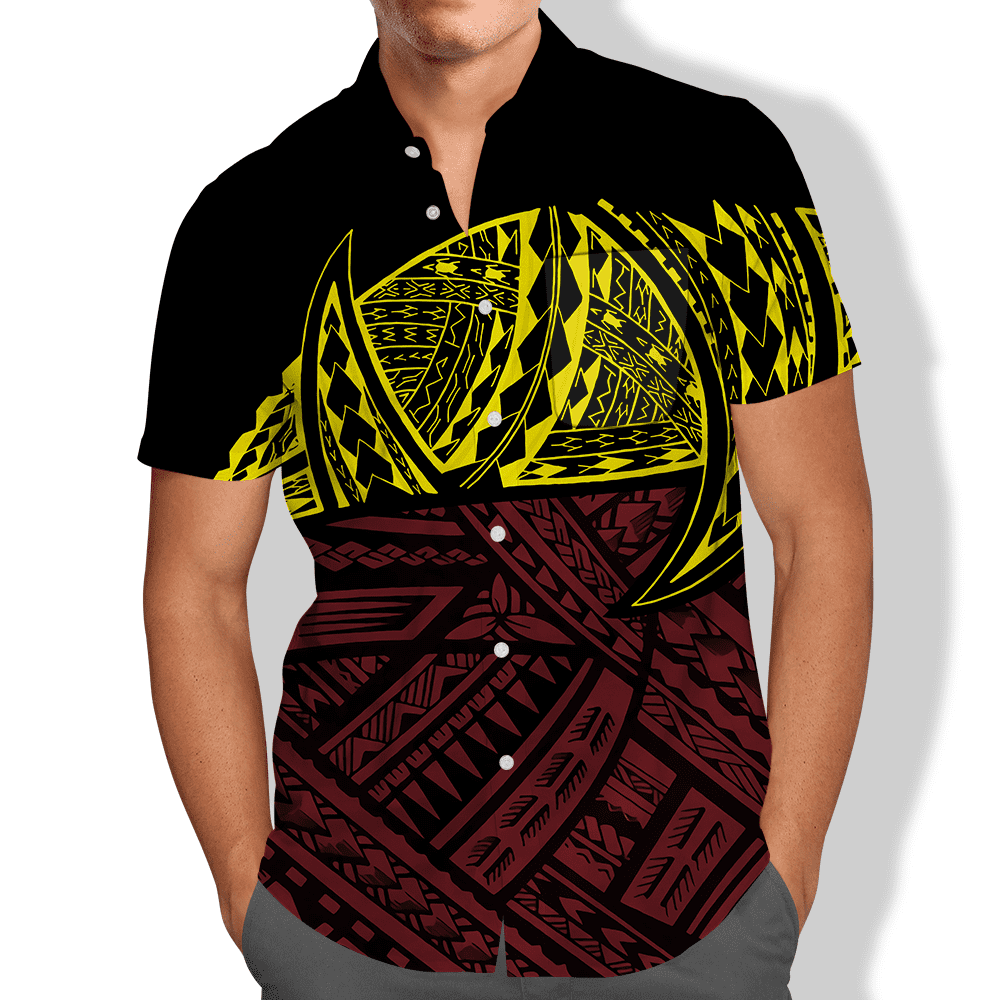 Pocket Shirt Leisure Island Dress Polynesian Samoan Puletasi Viking ...