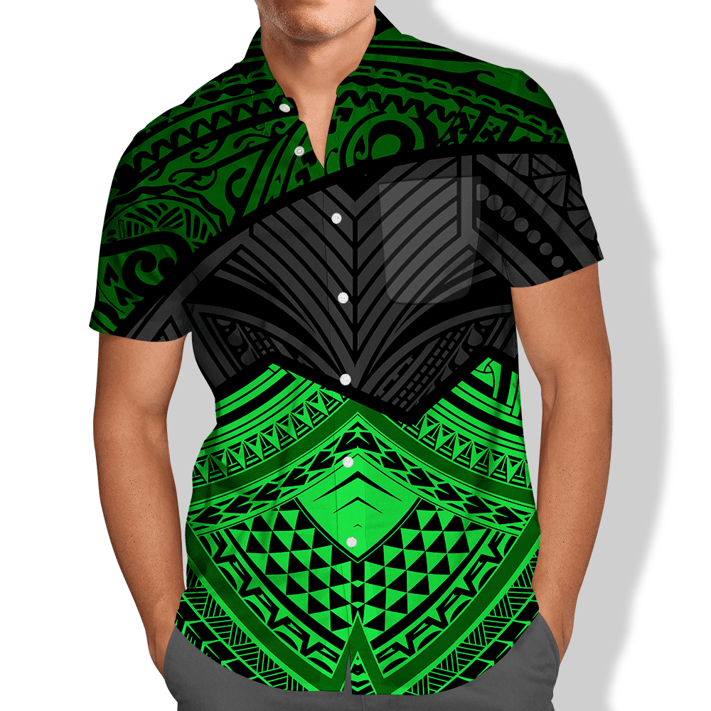 Pocket Shirt Leisure Island Dress Polynesian Samoan Puletasi Viking ...