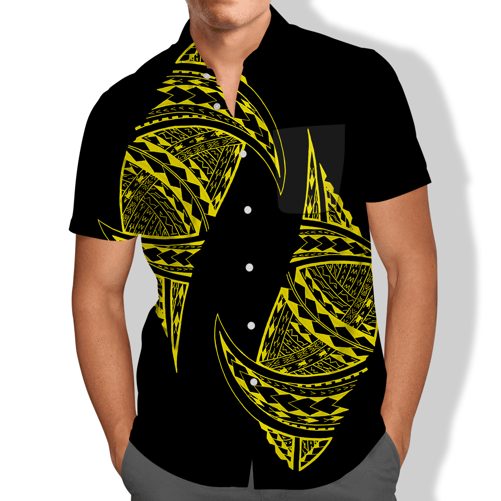 Pocket Shirt Leisure Island Dress Polynesian Samoan Puletasi Viking ...