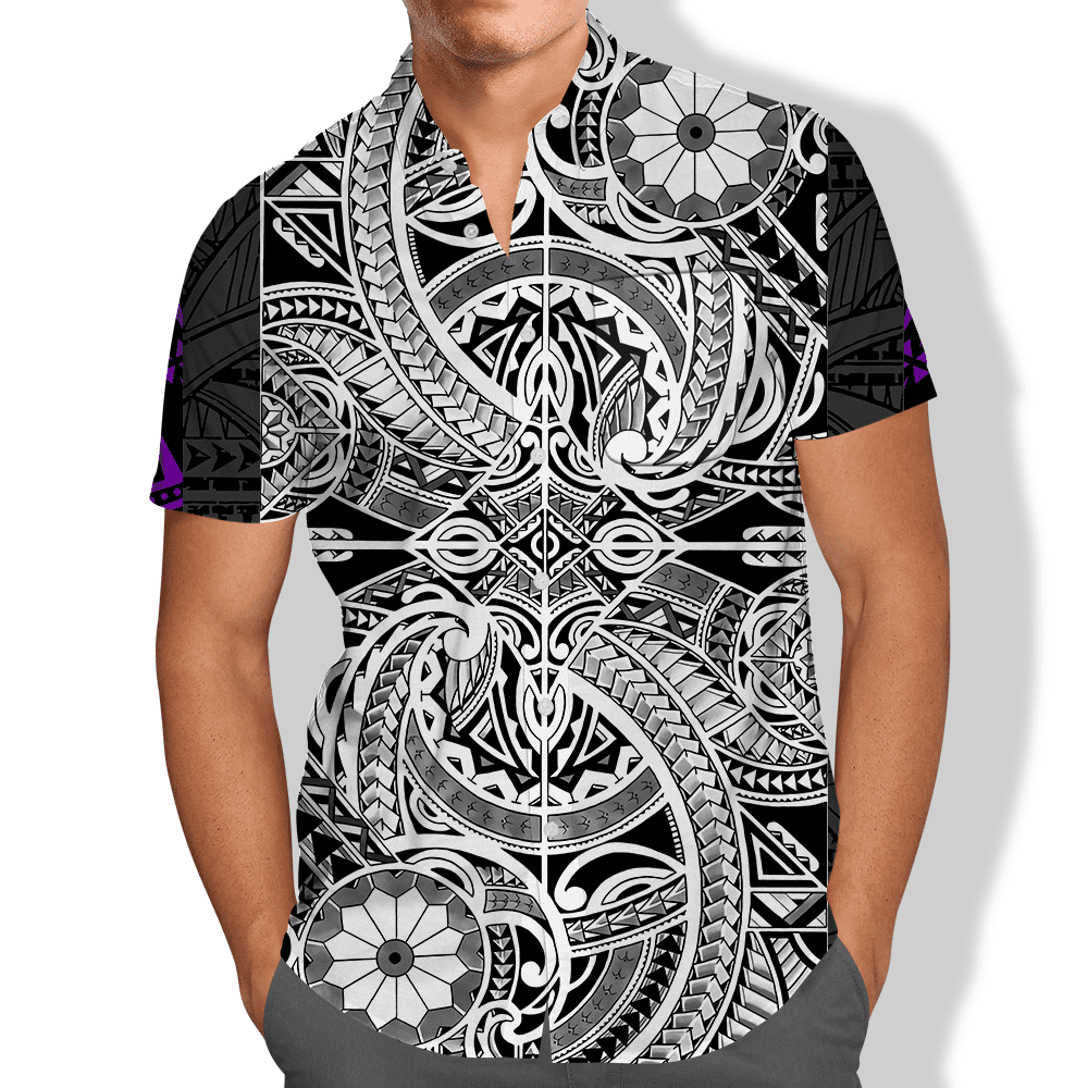 Pocket Shirt Leisure Island Dress Polynesian Samoan Puletasi Viking Costume Stretch Classics ...