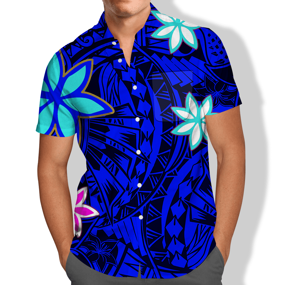 Pocket Short Sleeve Samoan Puletasi Vintage Polynesian Tribal Print ...