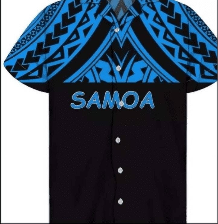 Pocket Short Sleeve Shirt Men Black and White Polynesian Tribal ...