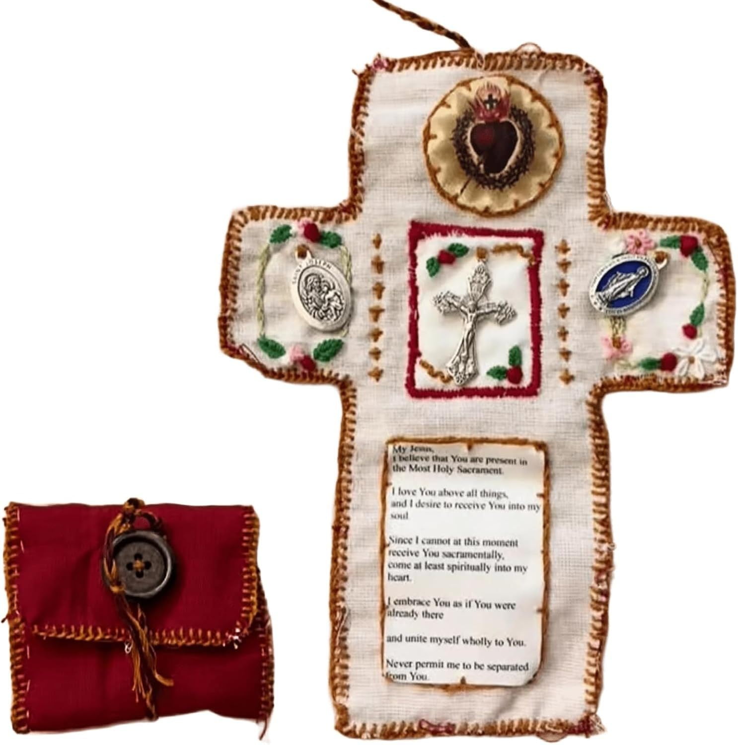 Pocket Shrine with Silver Cross Included Inside, Handmade Pocket Shrine ...