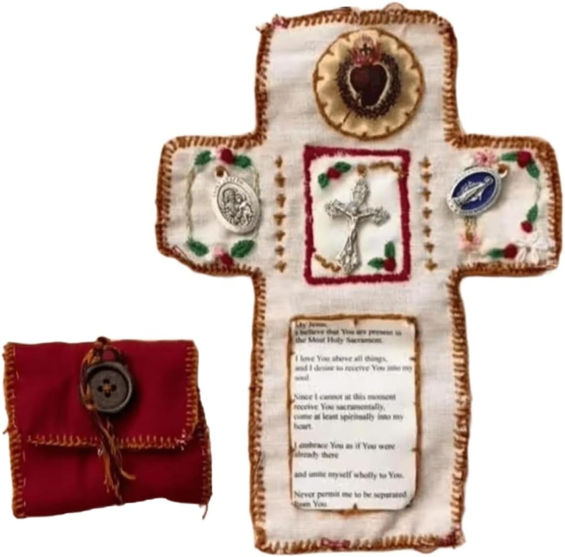 Pocket Shrine with Silver Cross Included Inside, Handmade Pocket Shrine ...