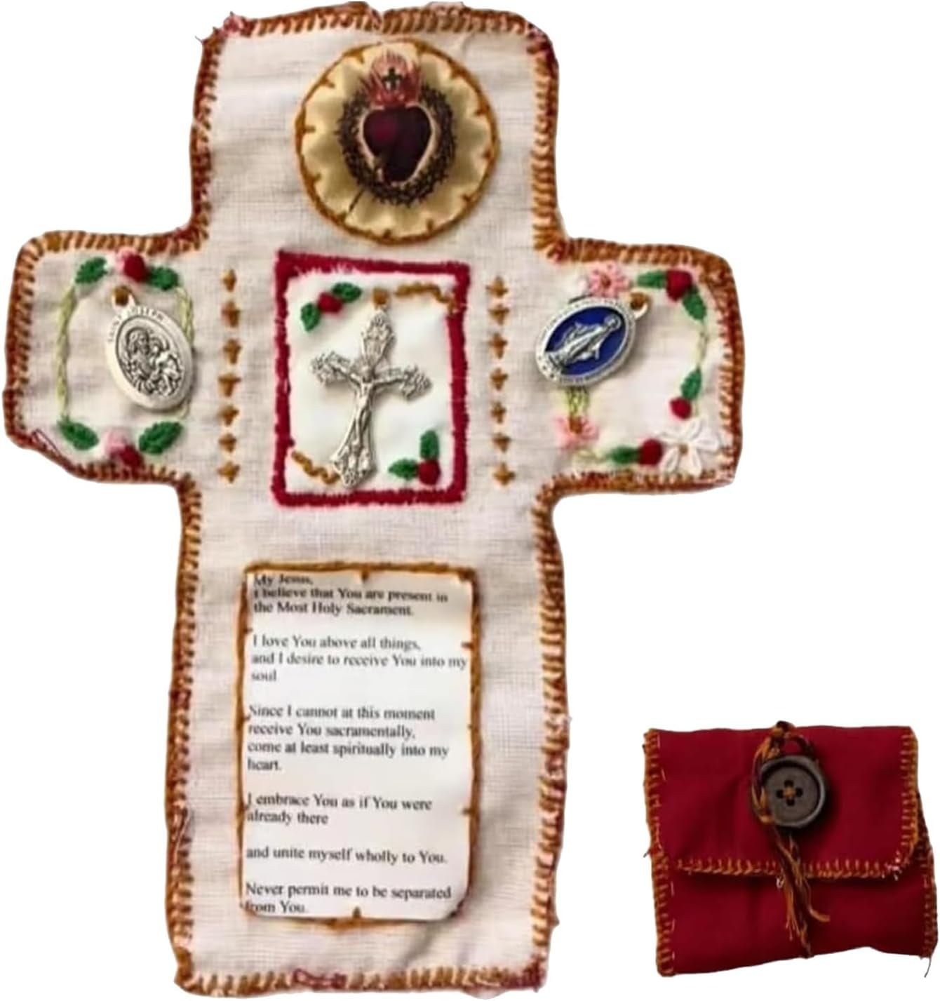Pocket Shrine with Silver Cross Included Inside, Handmade Pocket Shrine ...
