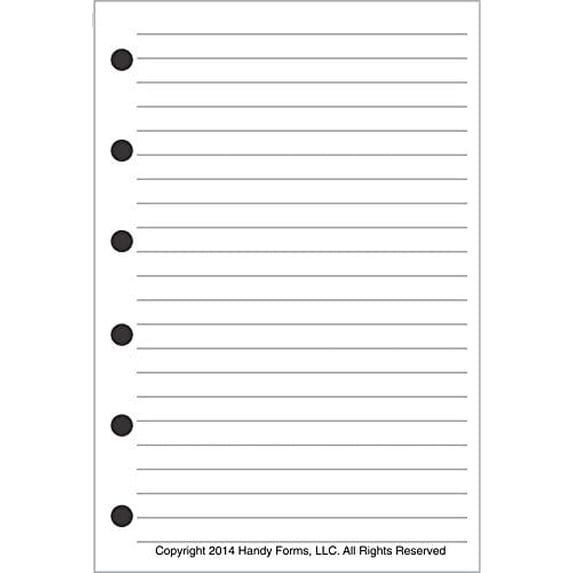 Pocket Size Notes Pages Planner Insert, Sized and Punched for Pocket ...