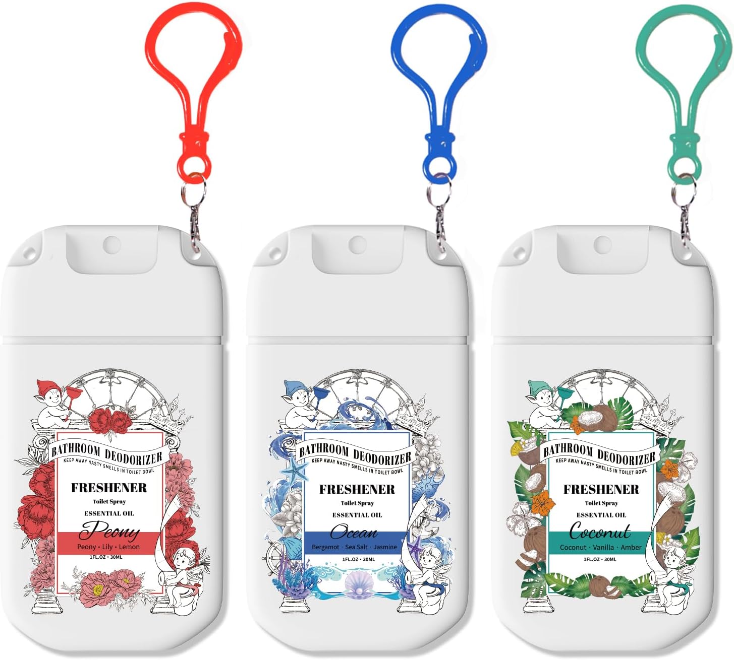 Pocket Size Toilet Spray with Removable Hook,30ml Travel Essentials ...