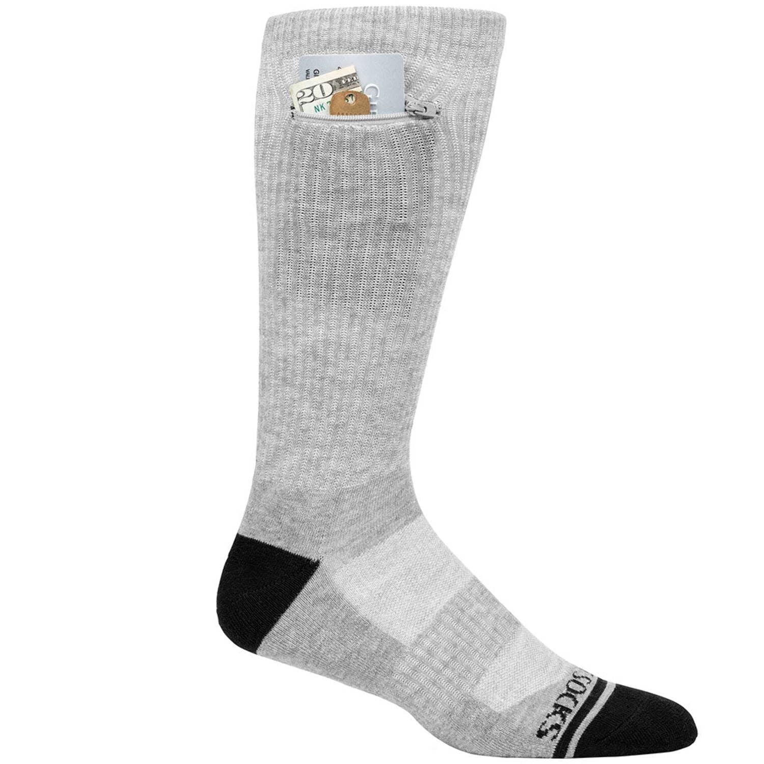 Pocket Socks® Crew Grey, Medium - Walmart.com
