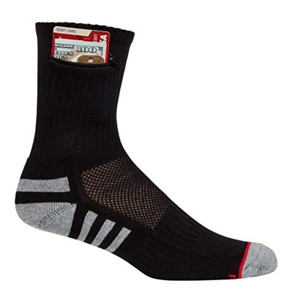 Pocket Socks Women's Athletic Travel Ankle Socks with Hidden Zip ...