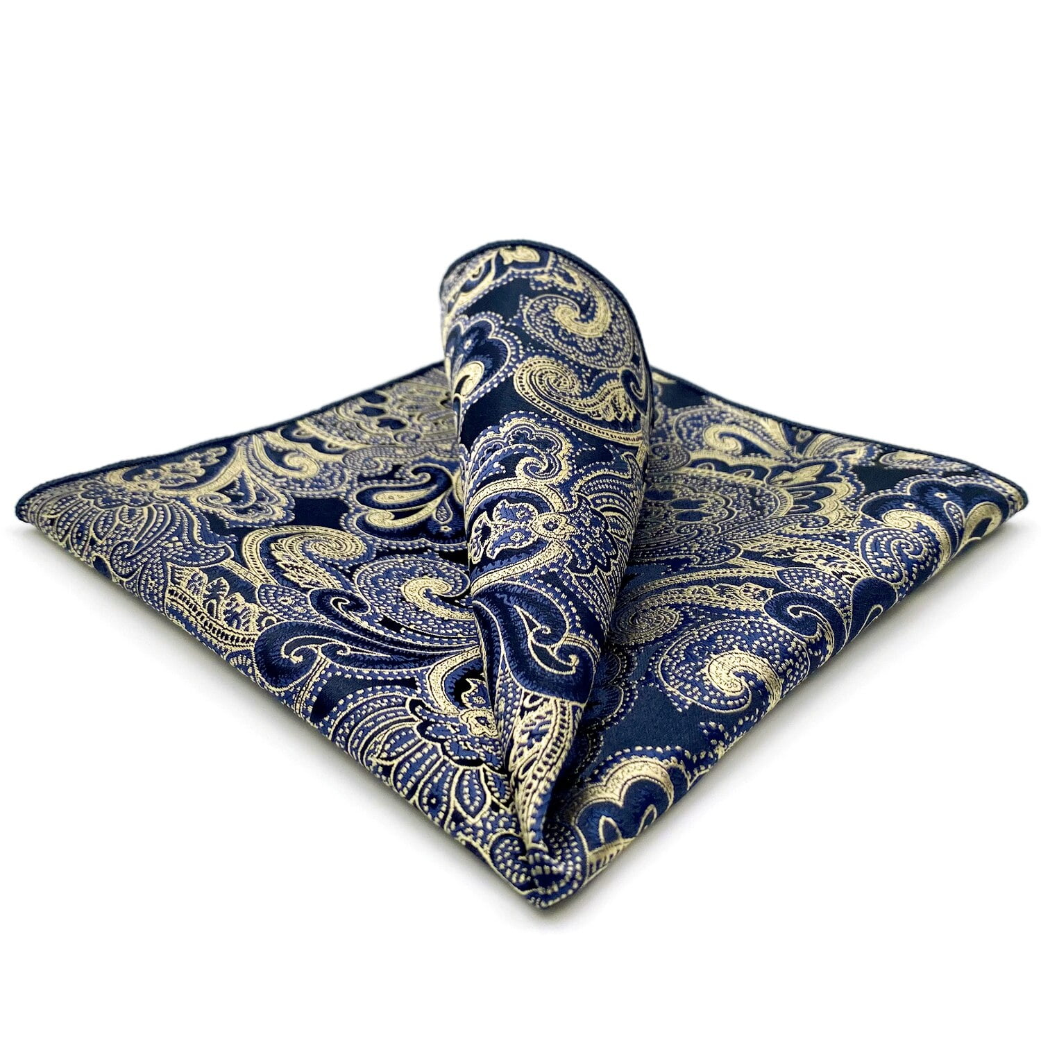 Pocket Squares for Men Blue and Gold Paisley Wedding - Walmart.com