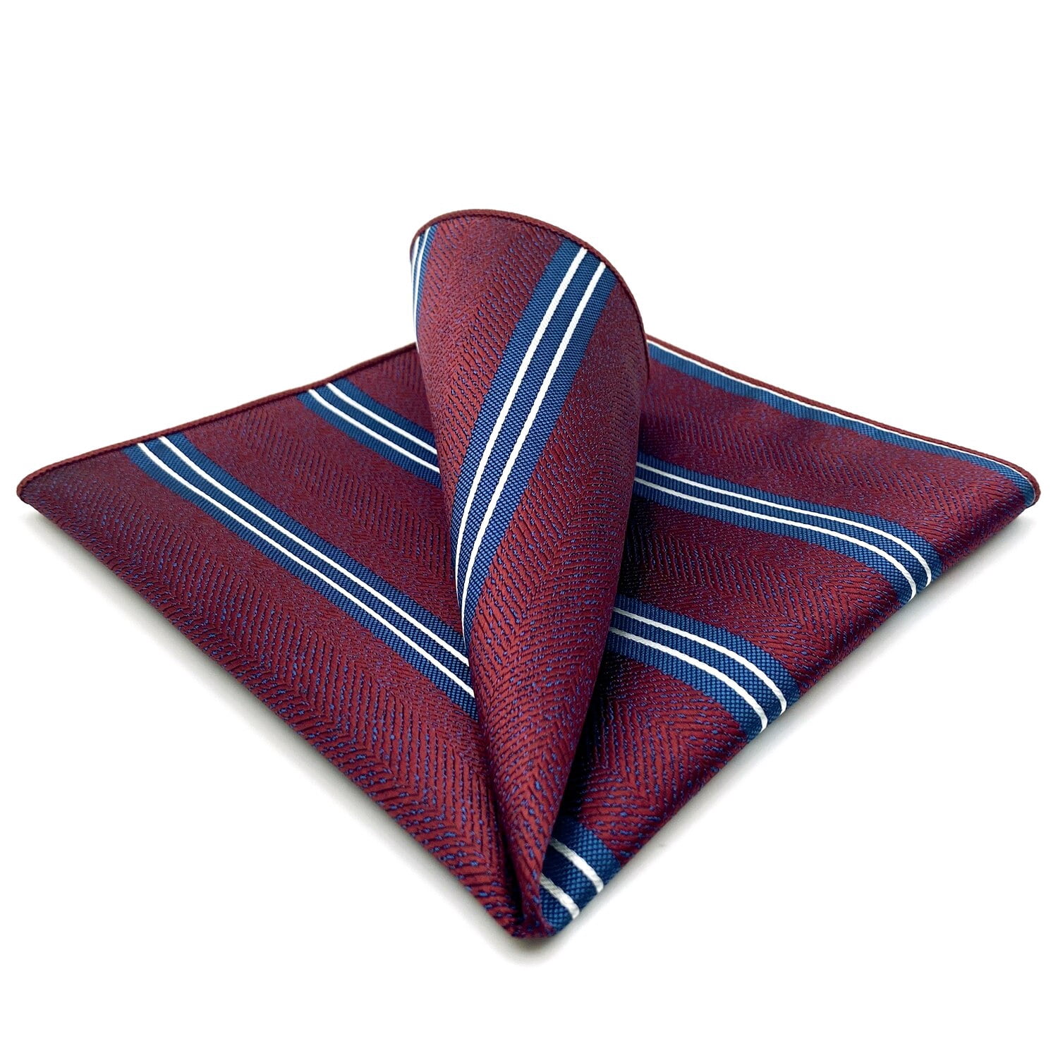 Pocket Squares for Men Maroon Blue Red Striped - Walmart.com