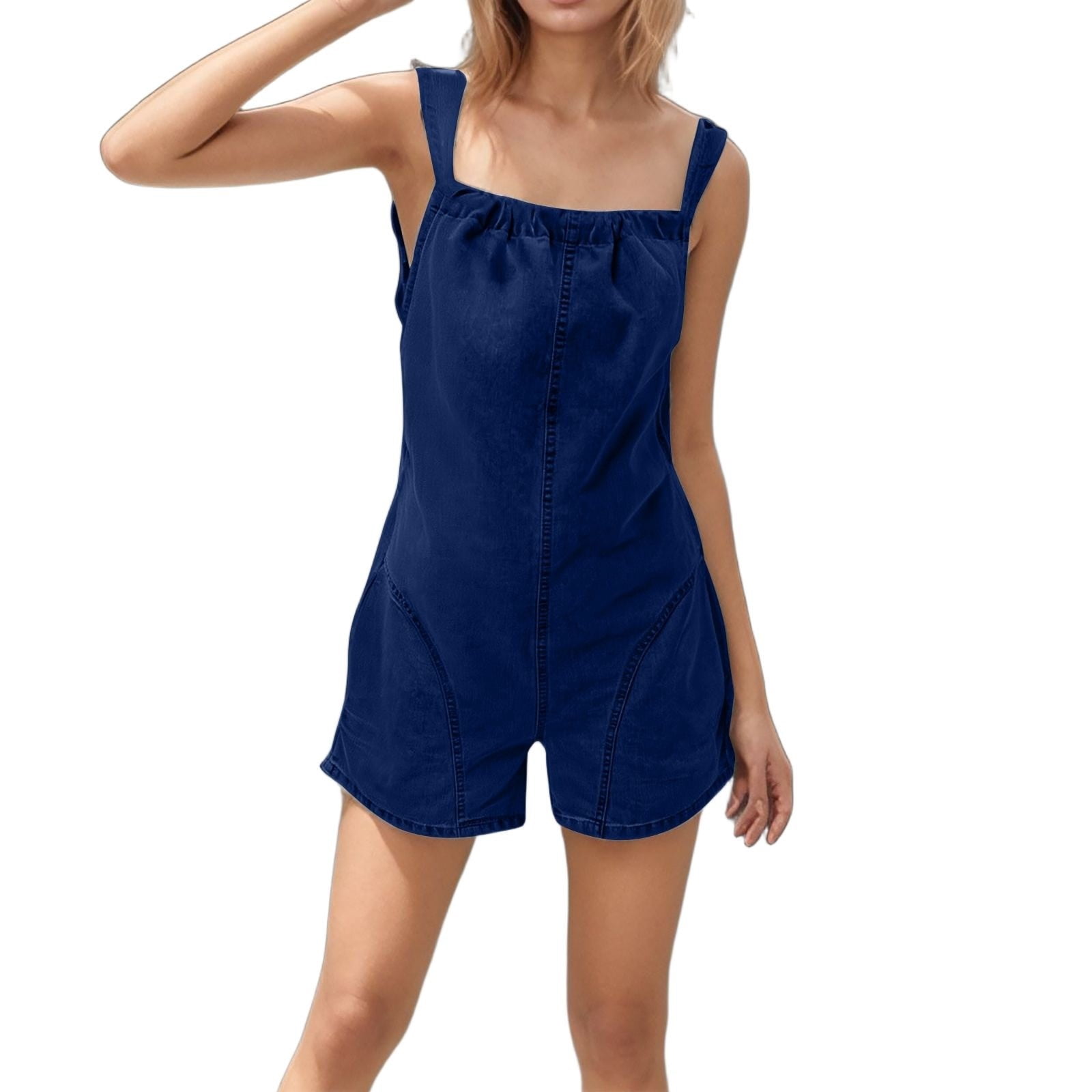 Pocket Strap Adjustable Waist Loose Denim Jumpsuit For Women Women plus ...