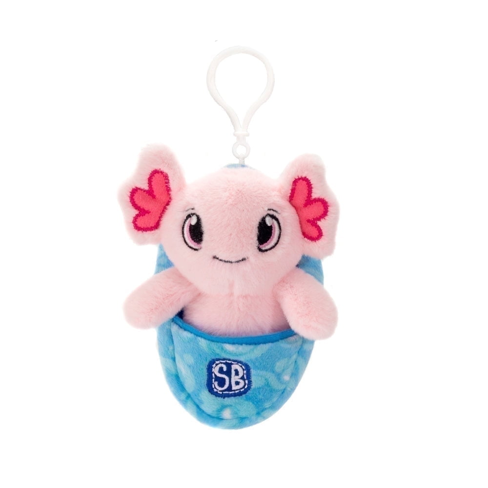 Pocket Swaddles 4.5 Inch Pink Axolotl Plush Keychain Cute & Cuddly ...