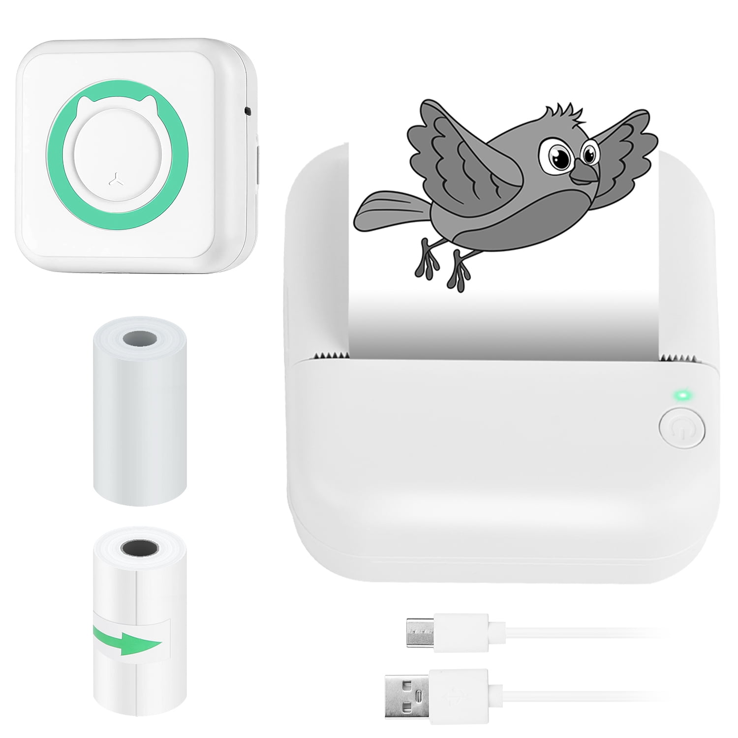 Pocket Thermal Printer TeqHome Rechargeable Wireless Mini Sticker ...