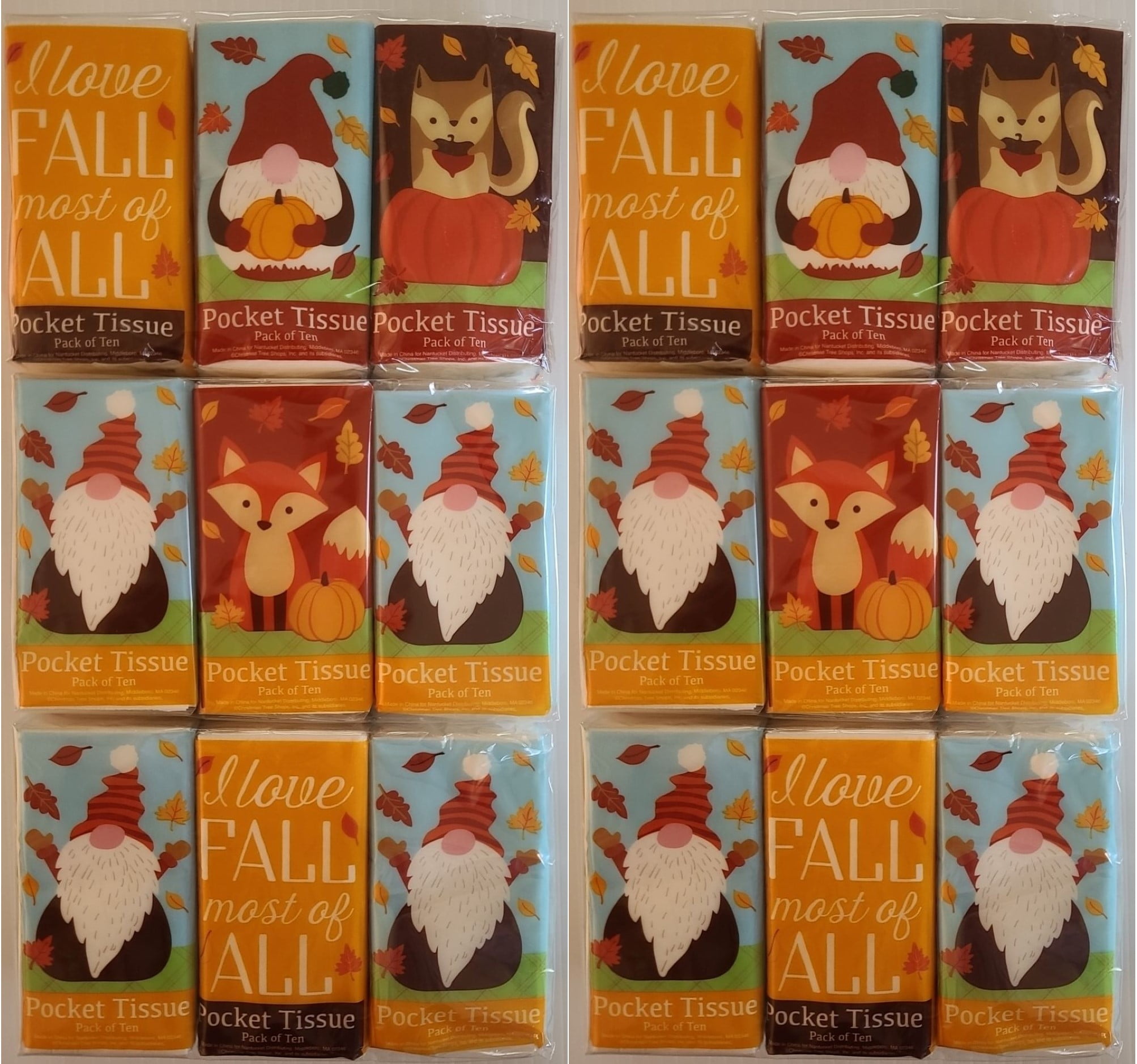 Pocket Tissues featuring Fall, Harvest Designs Gnomes Pumpkins Leaves ...