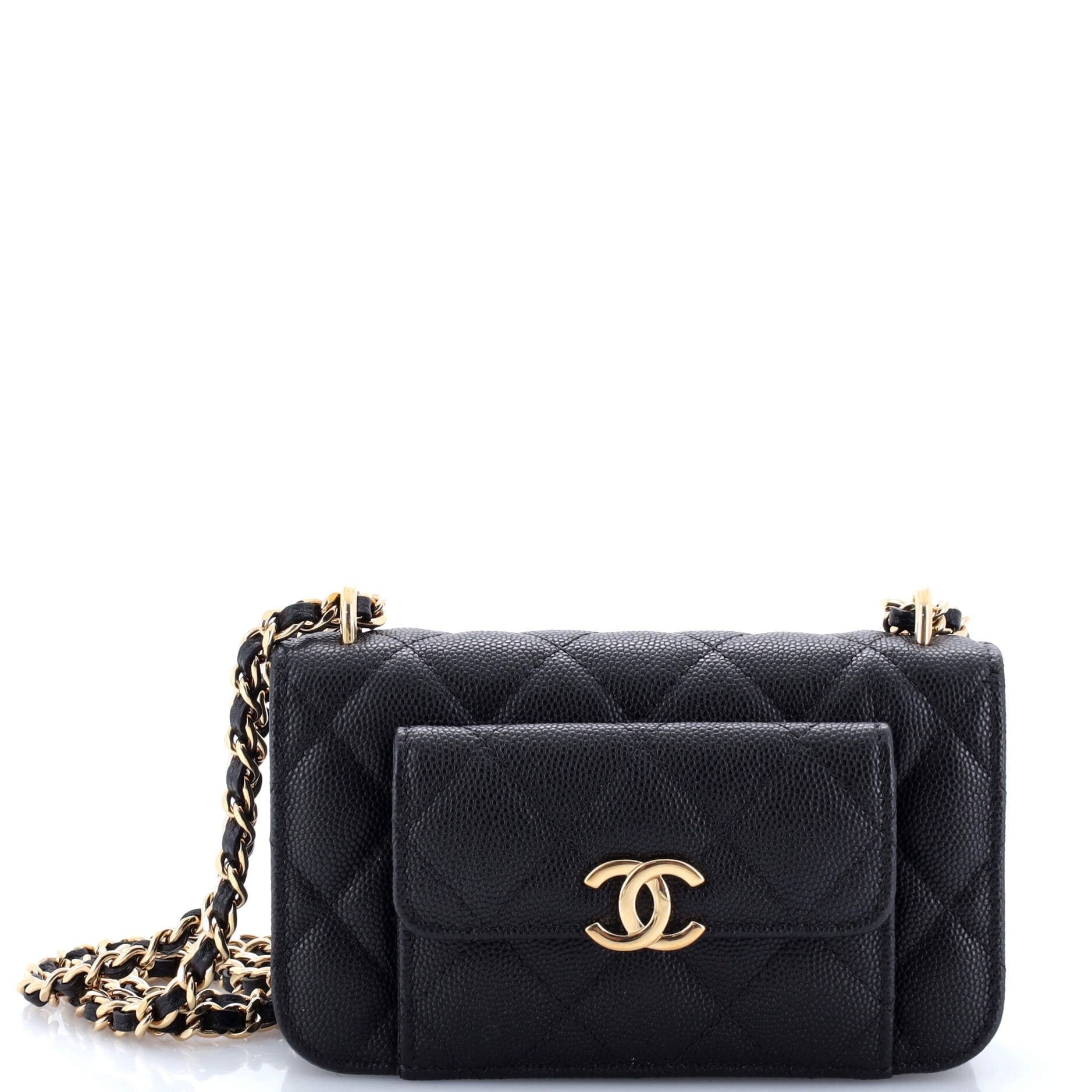 Pre-Owned Pocket Twins Clutch with Chain Quilted Caviar By Rebag - Walmart.com