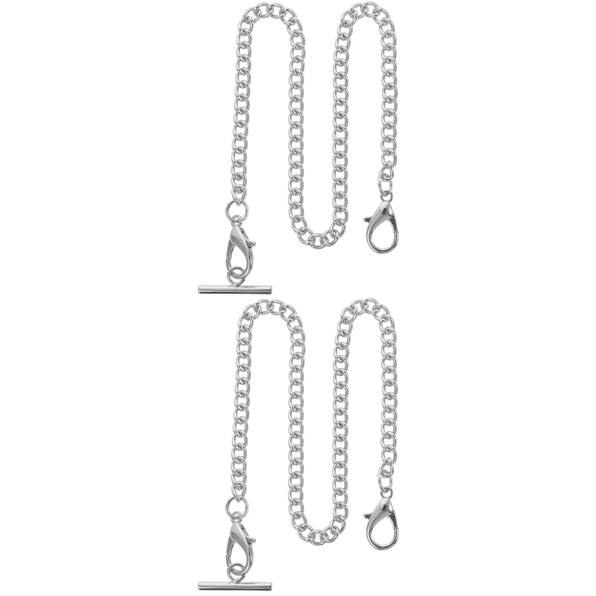 Pocket Watch Metal Chain 2 Pcs Clothes Tote Clothing Jeans Key Chains ...
