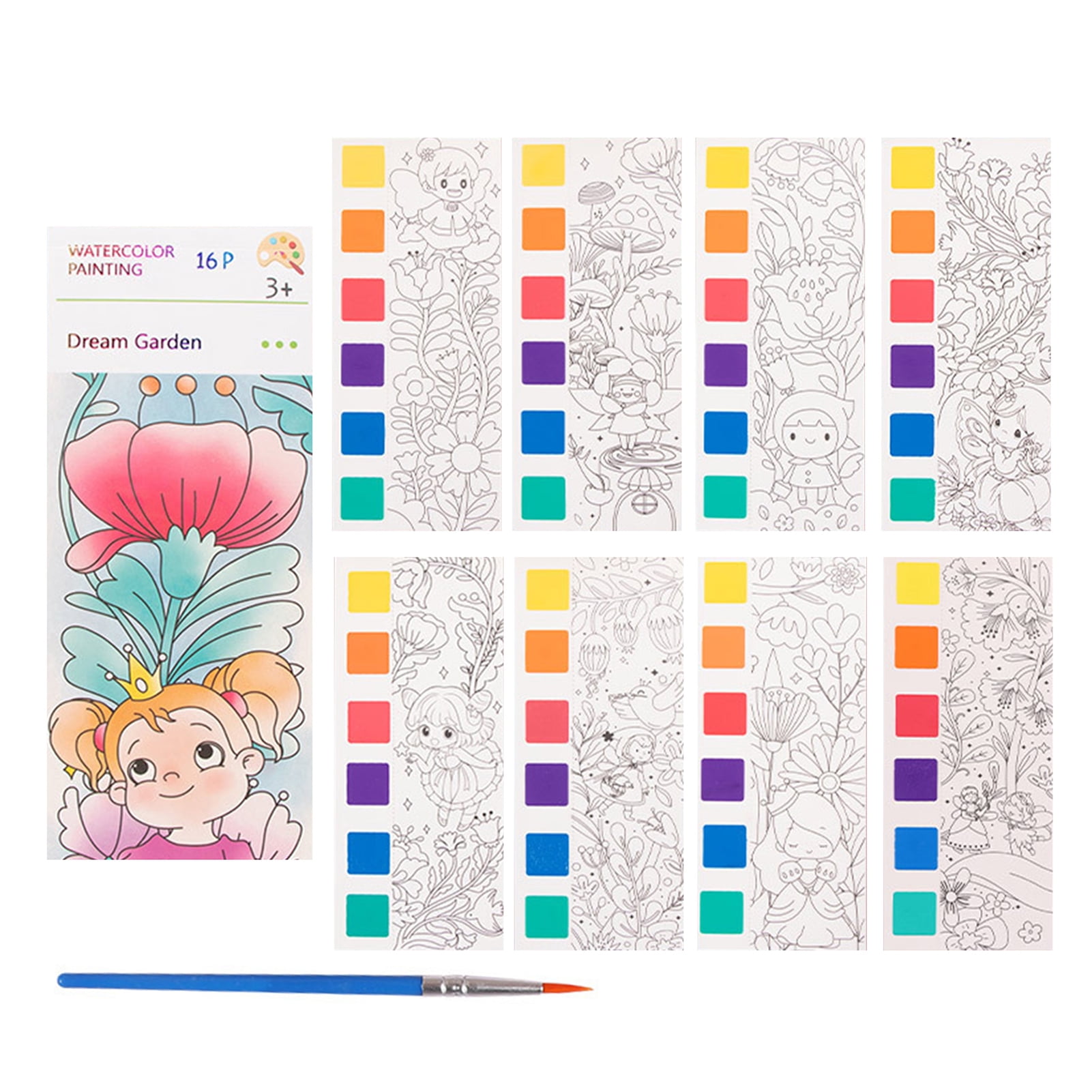 Pocket Watercolor Painting Book,16-Pages,Travel Paint Watercolor ...