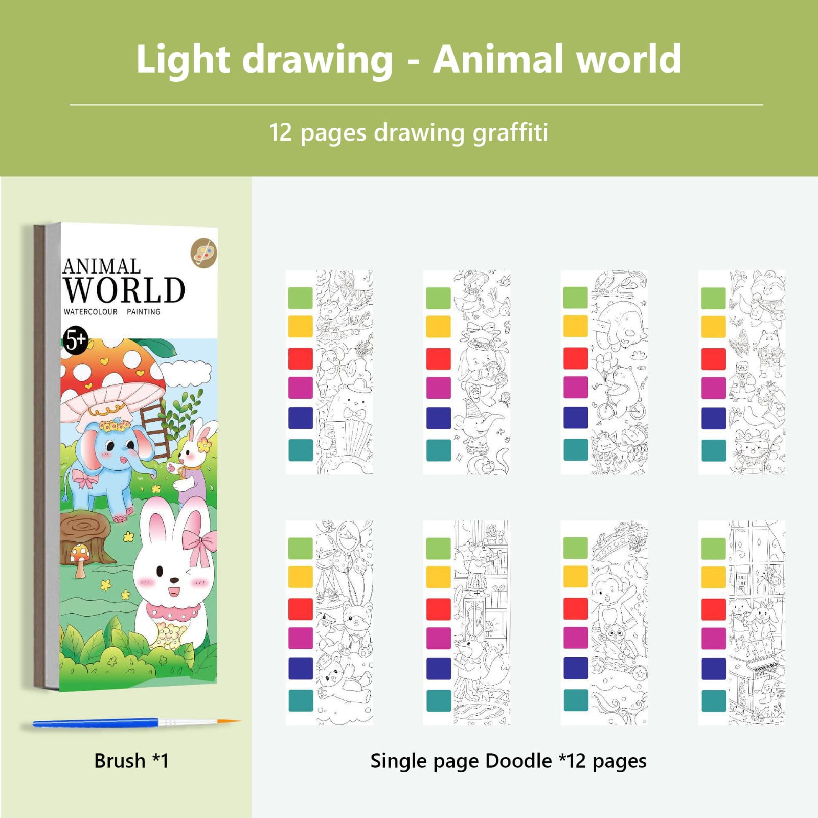 Pocket Watercolor Painting Book,21-Pages,Travel Paint Watercolor ...