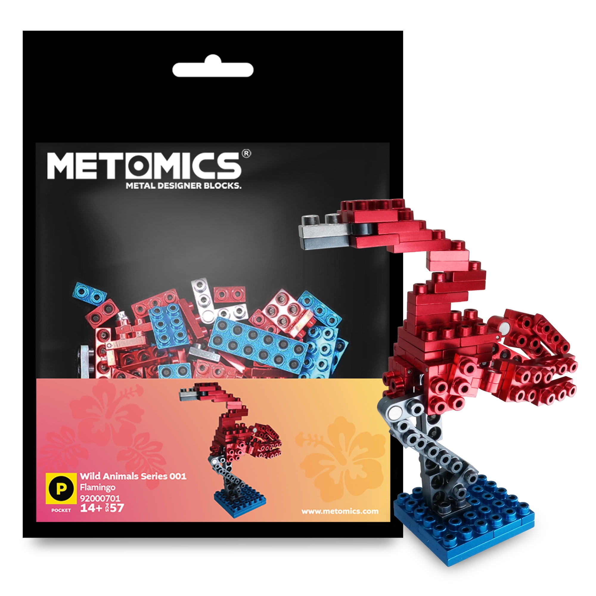 Metomics Pocket Wild Animal Flamingo Construction Bricks Aluminum (57 ...