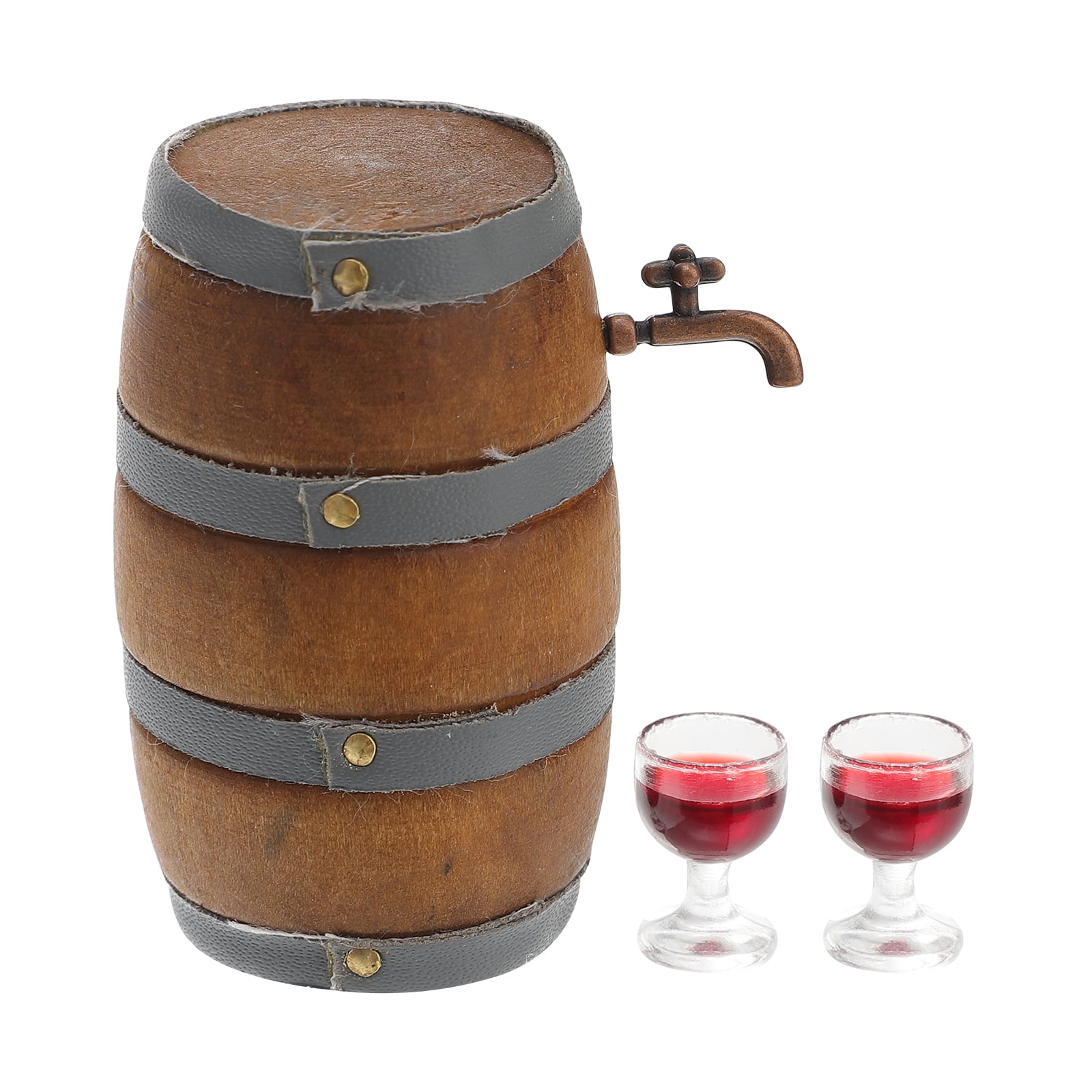 Pocket Wine Cellar Decoration Miniature Wooden Barrel Kit with Cups ...