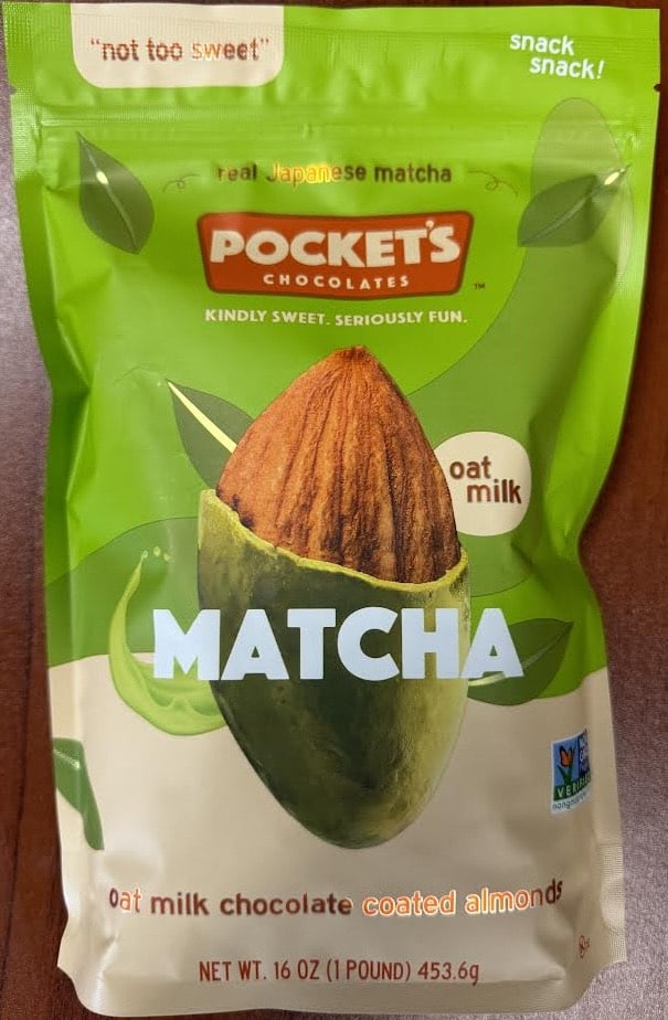 Pocket's Chocolates Matcha Oat Milk Chocolate Coated Almonds 16 OZ ...