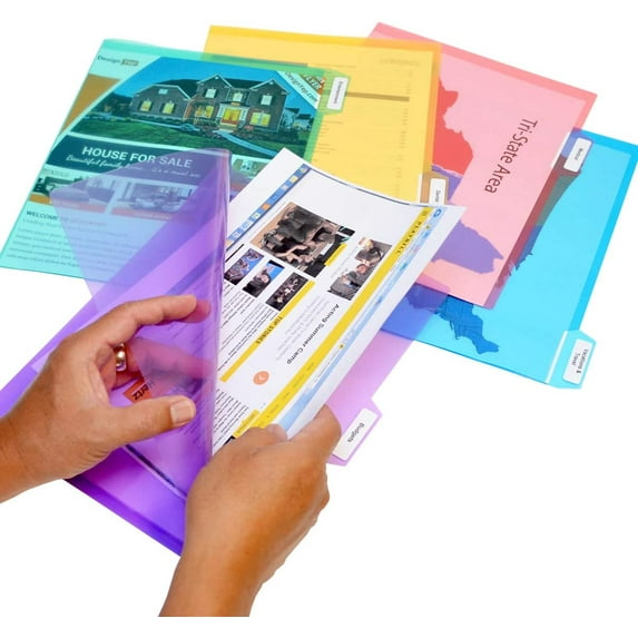 PocketFile™ Clear Poly Document Folder Project Pockets, 5th-Cut, Letter ...