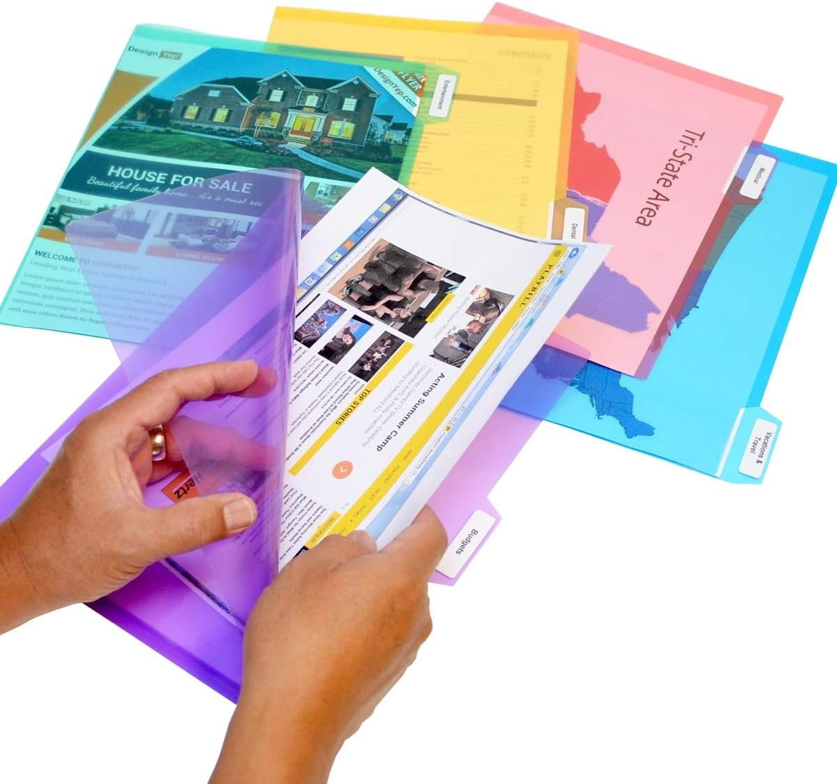 PocketFile(TM) Clear Poly Document Folder Project Pockets, 5th-Cut ...
