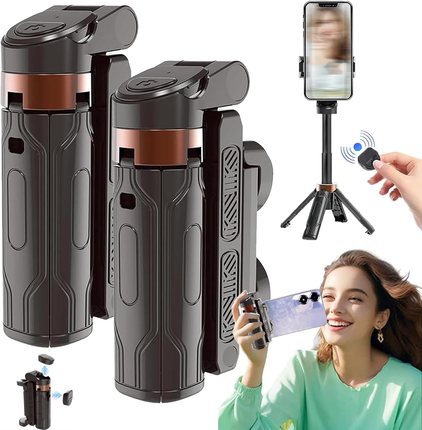 Pocketflex Mini Tripod, Mini Selfie Stick Tripod, 3 in 1 Portable ...