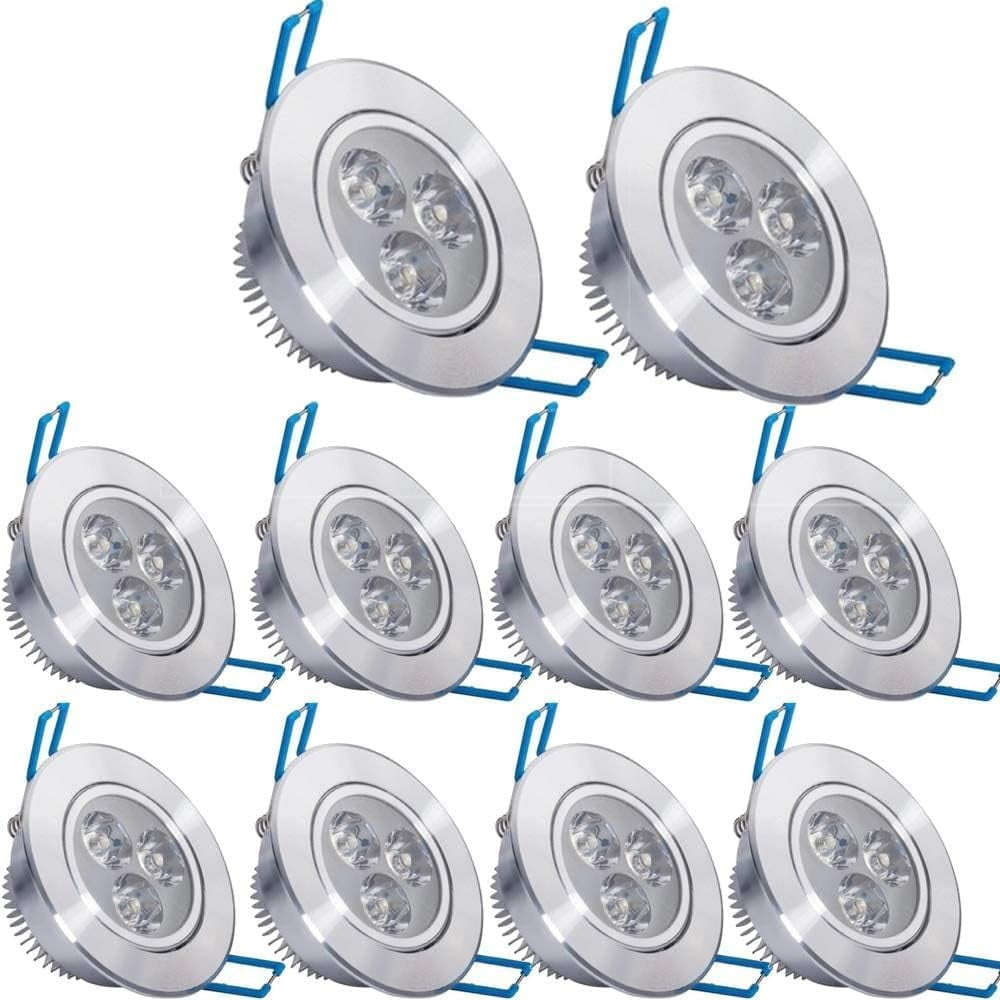 Pocketman Pack of 10, 110V 3W LED Ceiling Light Downlight,Warm White ...