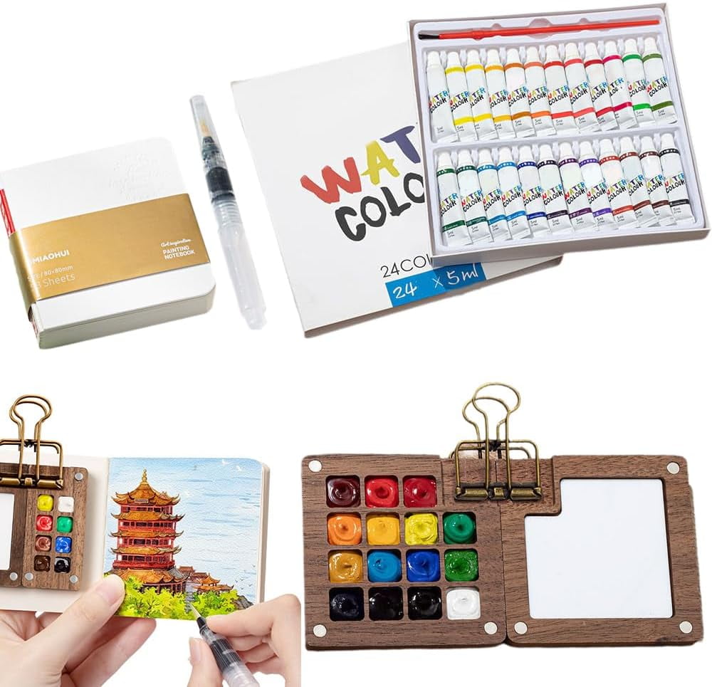 Pockets Artist Watercolor Travel Set, 2024 New Paint Palette Travel Kit ...