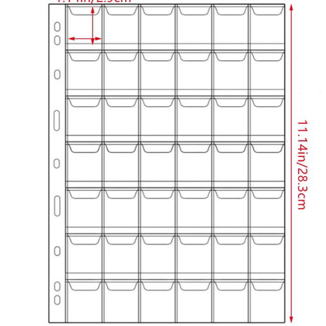 Pockets Coin Pages, 5 Sheets Pocket Inserts Collecting Sleeves for Coin ...