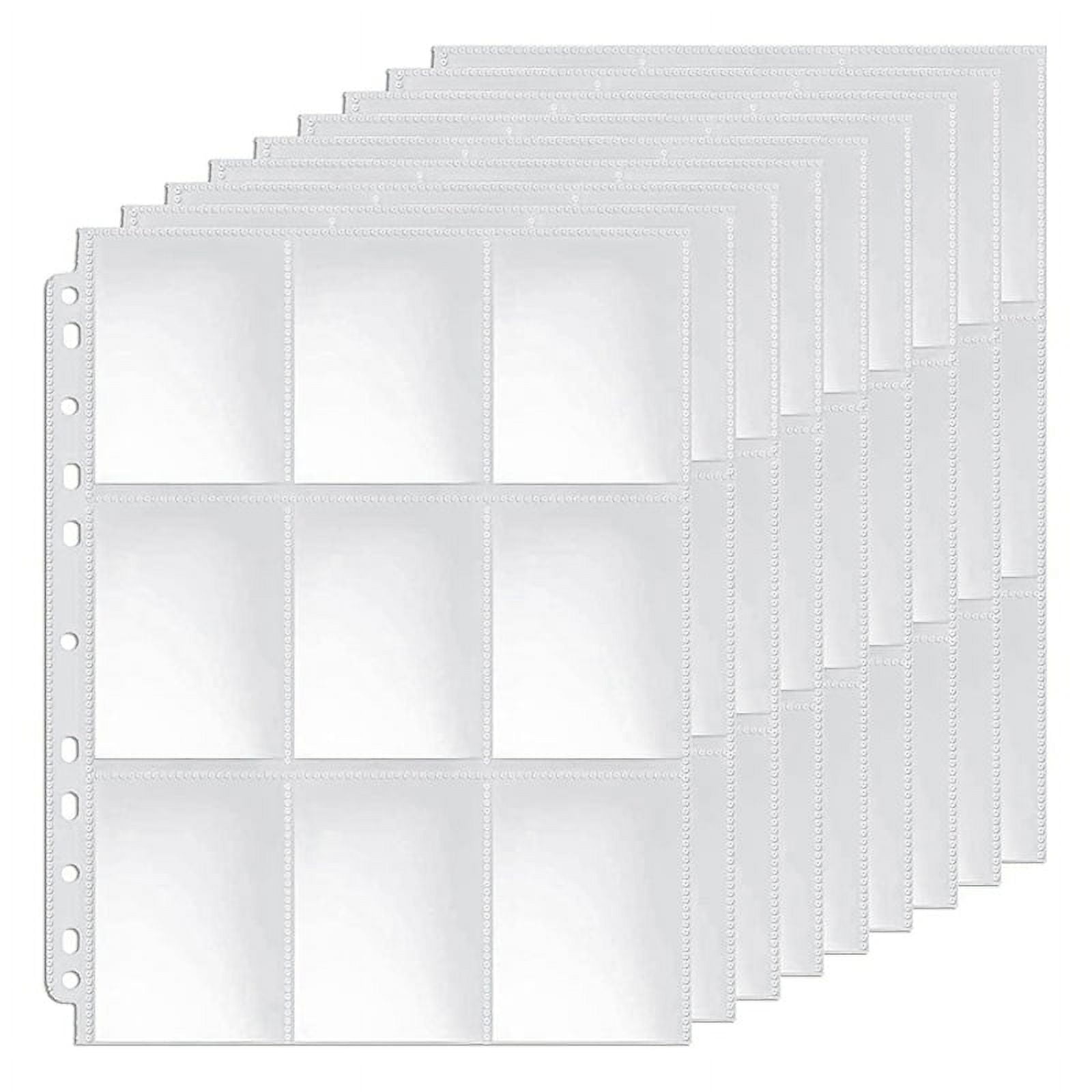 Pockets Double-Sided Trading Card Pages Sleeves 9-Pocket Clear Plastic ...