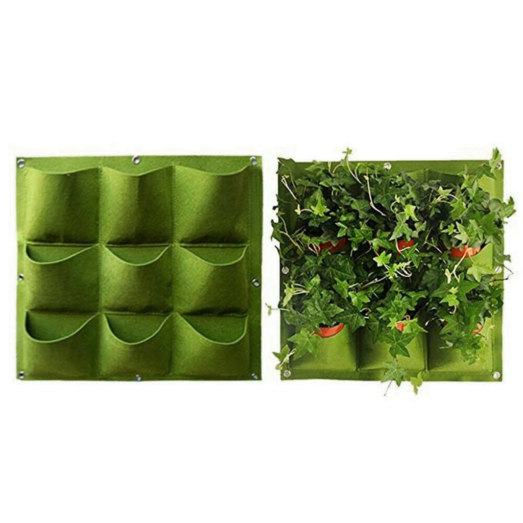Pockets Hanging Planter Bags, Hanging Vertical Wall Mounted Plant ...