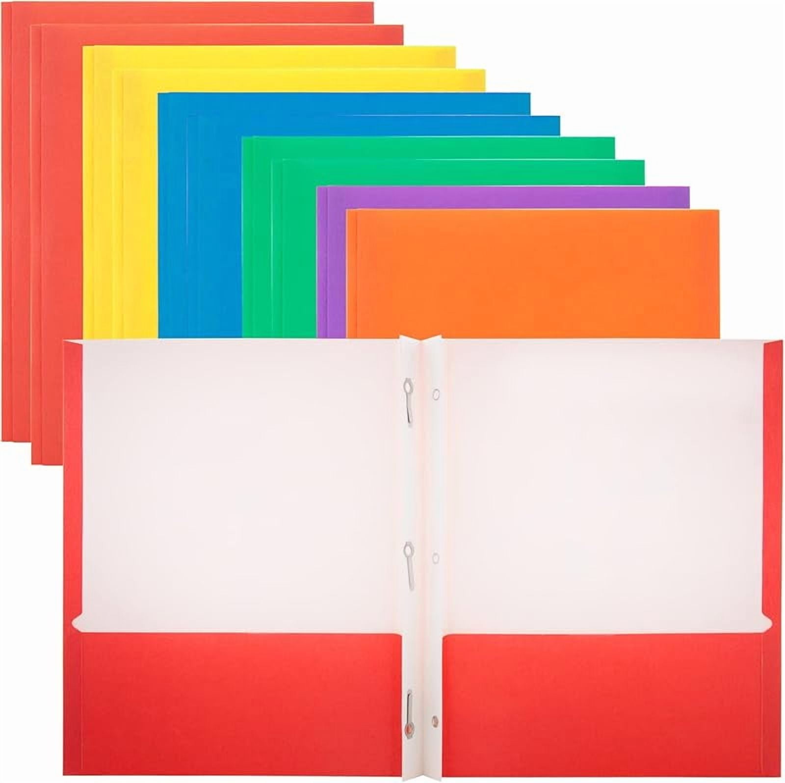 Pockets Paper Folder, 3 Metal Prongs Fastener Clips Portfolio, Letter ...