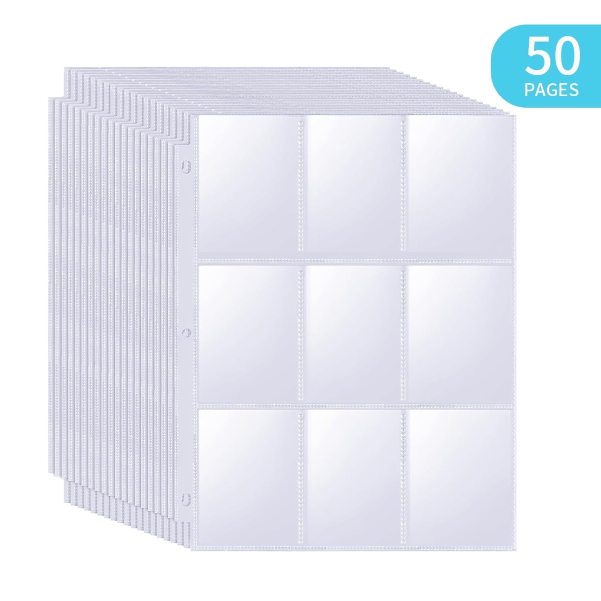 Pockets Trading Card Sleeves, 9-Pocket Trading Card Binder Sheets Card ...