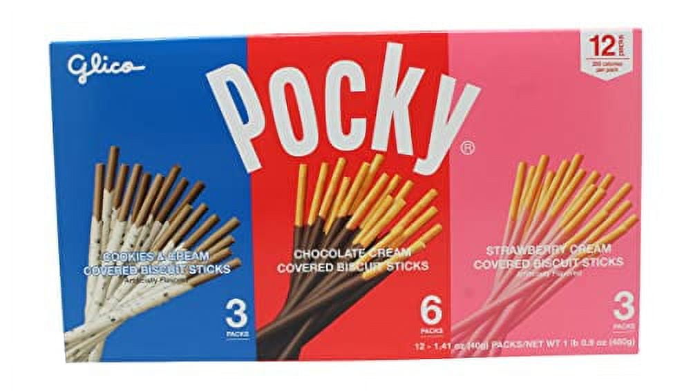POCKY Chocolate Biscuit Sticks Variety Pack, 12 Count, 1.06 LBS ...