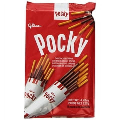 Pocky Snacks - Chocolate Cream Biscuit Sticks (9 Packs Per Bag ...