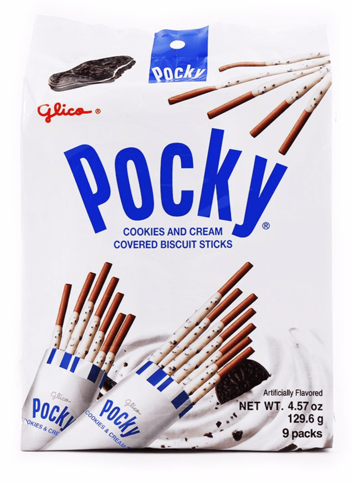 Pocky Cookies & Cream Biscuit Sticks (9 Packs Per Bag) - Walmart.com