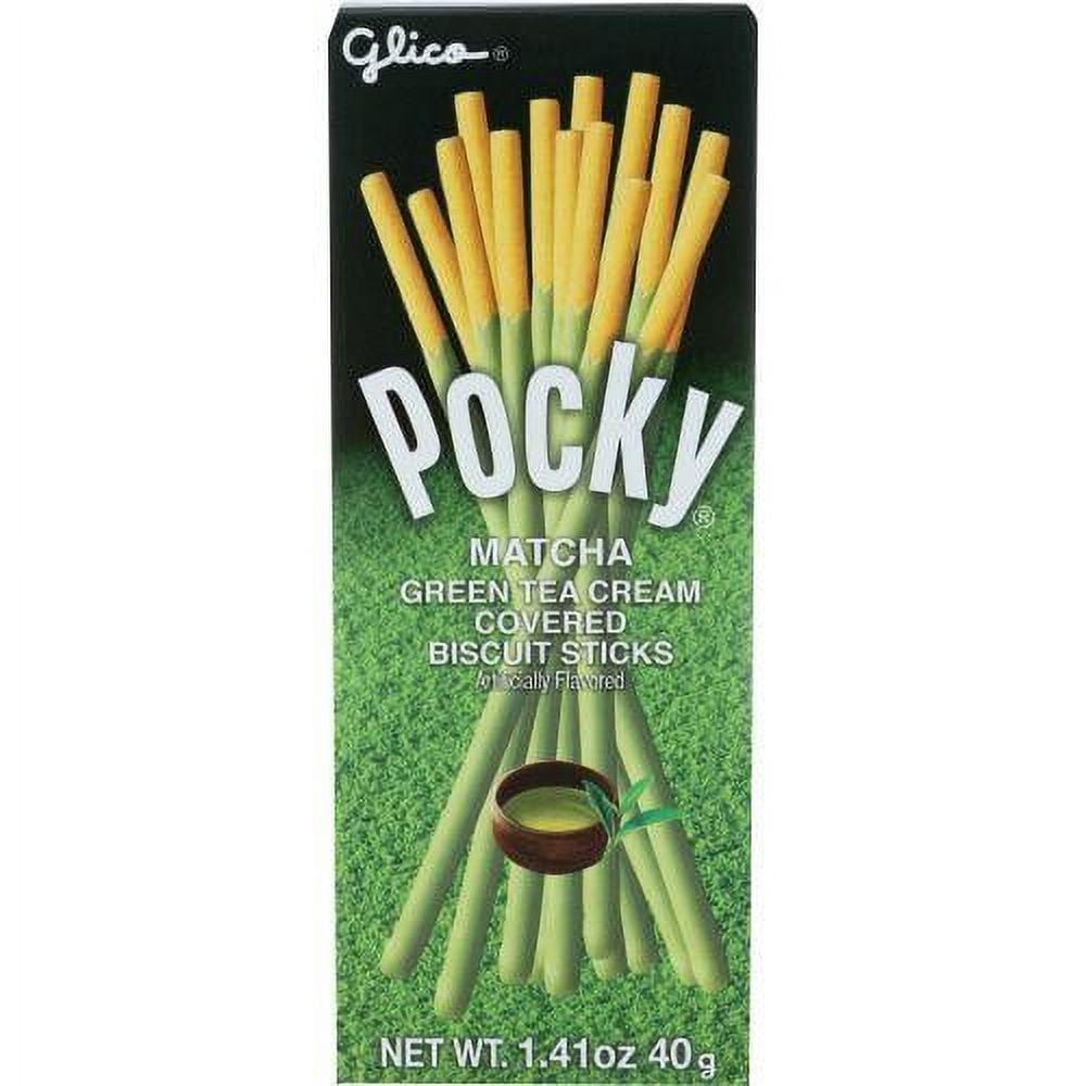 Pocky Matcha Green Tea Cream Covered Biscuit Sticks, 1.41 Ounce (Pack ...