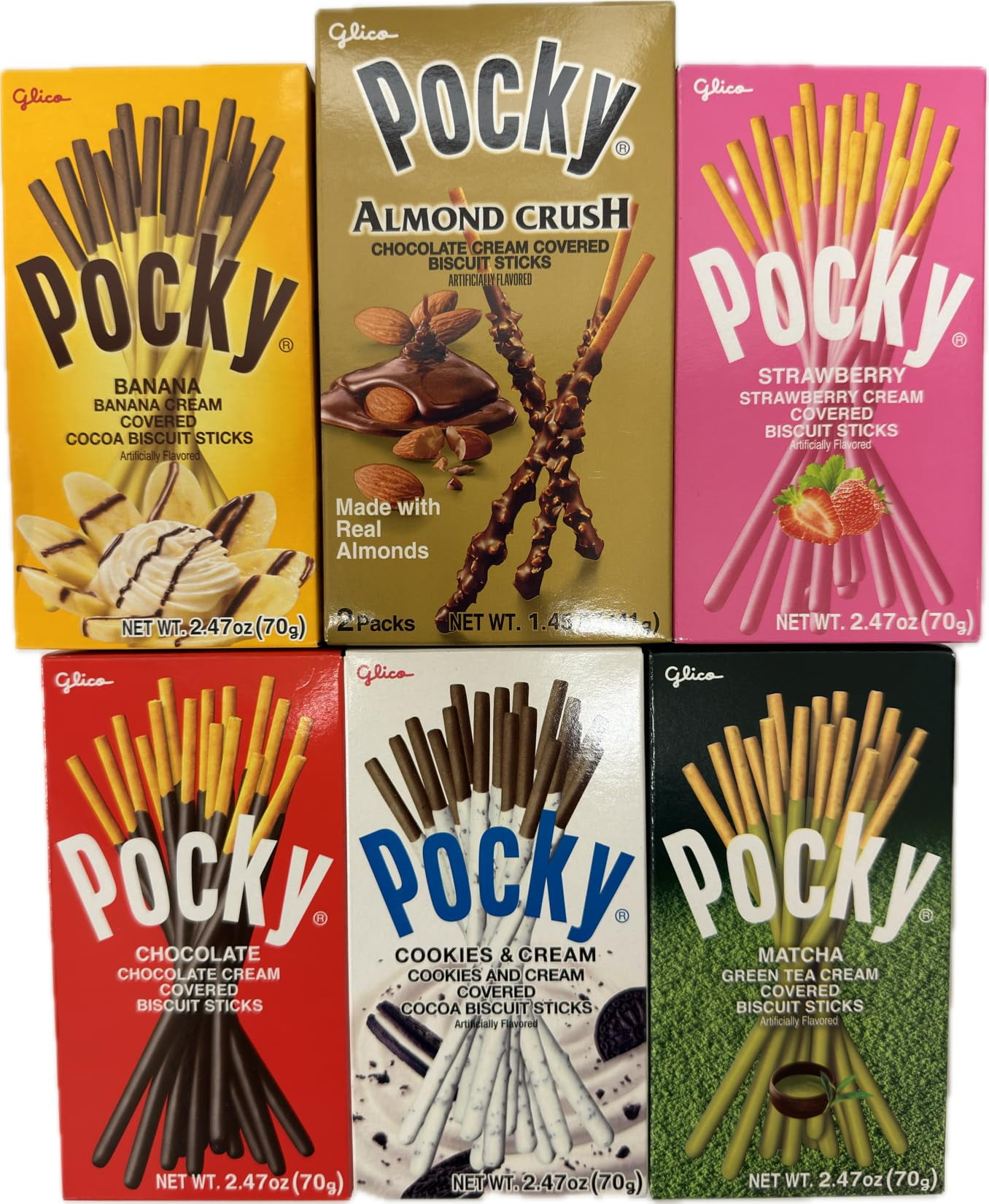 Pocky Sticks Japanese Snacks TSF6 Variety Pack.Asian Snacks Poky Sticks Strawberry, Chocolate ...