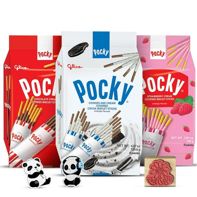 Pocky Sticks Japanese Snacks Variety Pack of 3 (12.5 Total OZ) - Poky ...