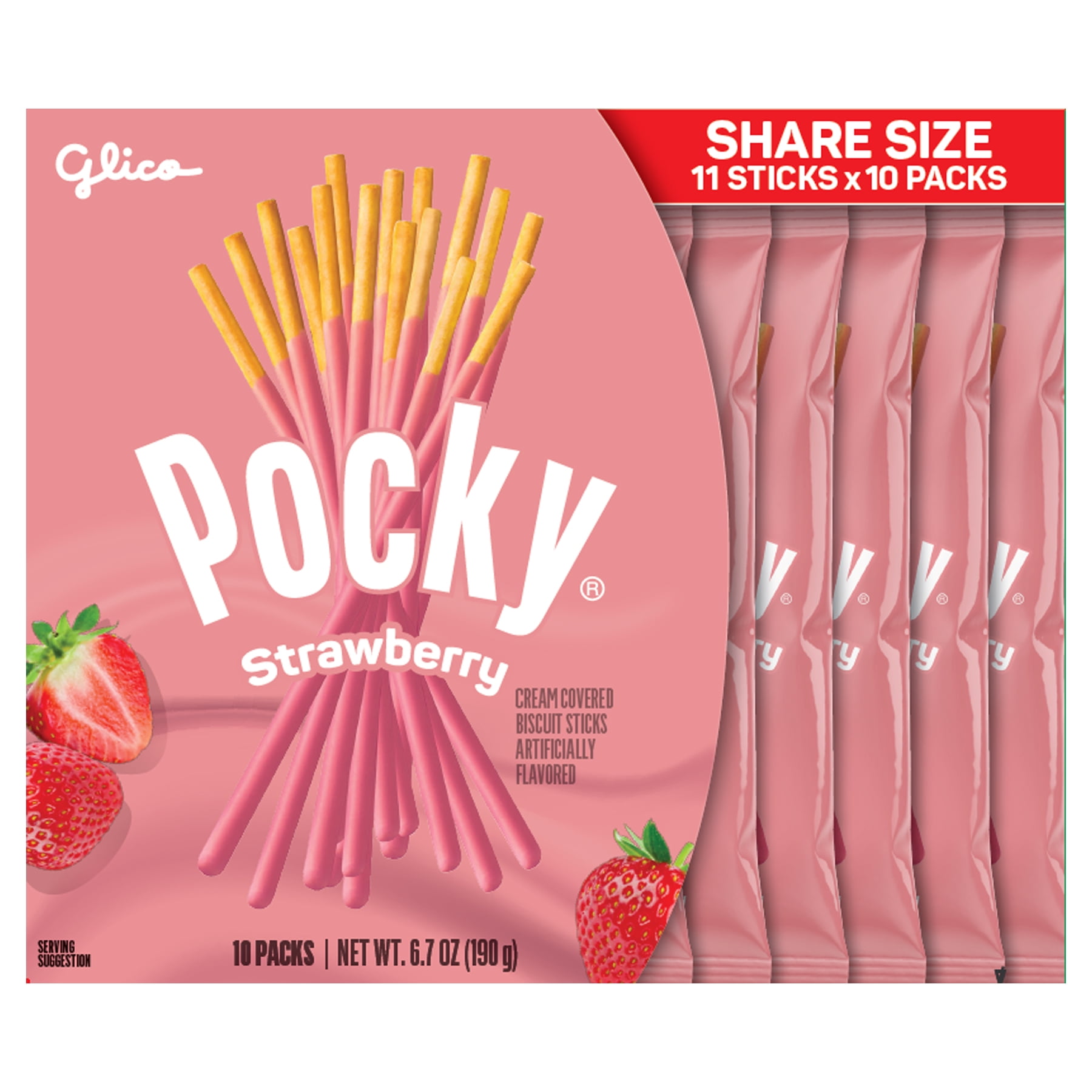 Pocky Strawberry Covered Biscuit Sticks Share Pack 190 gram / 6.7 oz ...