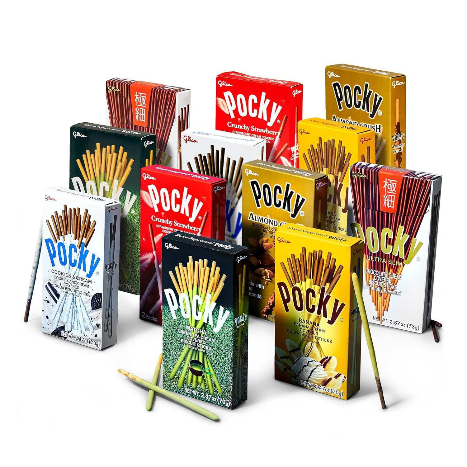 Bokksu Market Japanese Pocky Sticks Variety Pack, Matcha, Strawberry ...